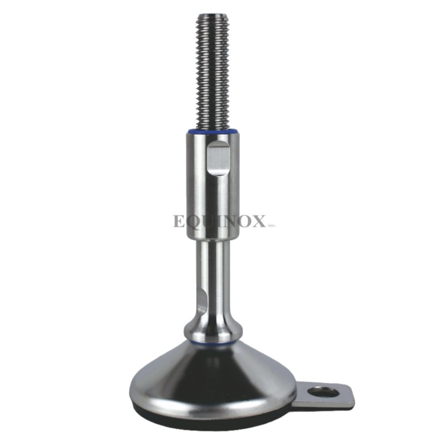 Leveling feet hygienic side fixation 5 / 8-11, 3.15" dia x 5.91" stem SS304